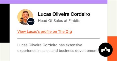 Lucas Oliveira Cordeiro Head Of Sales At Finbits The Org
