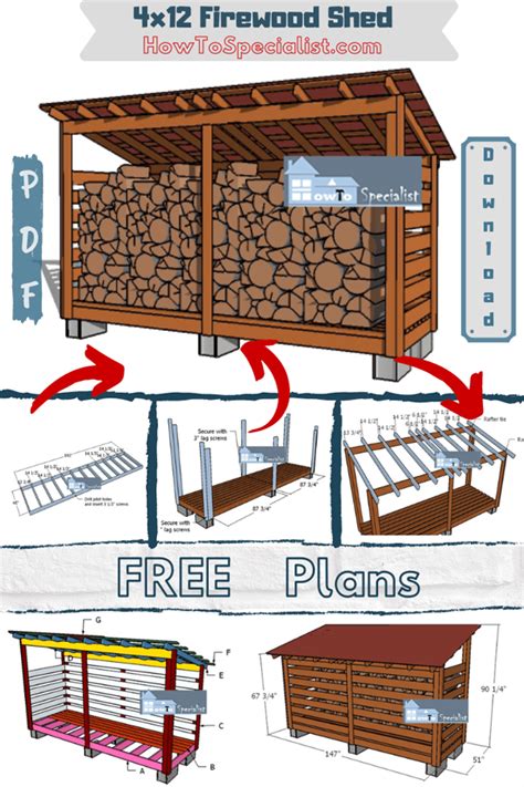 4×12 Firewood Shed Plans Pdf Download Myoutdoorplans