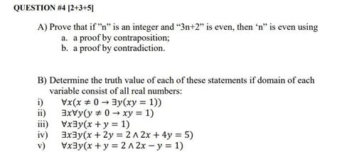 Solved Question 4 235 A Prove That If ”n” Is An