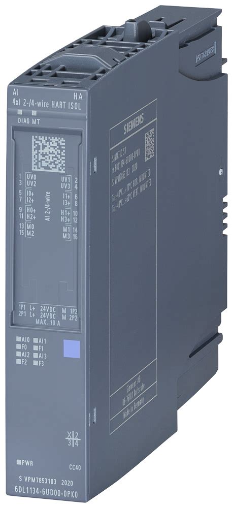 6dl11346ud000pk0 Et 200sp Ha Ai 4xi 2 4 Wire Hart Isol Rk Controls