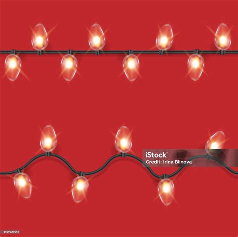 크리스마스 빛나는 화환입니다 현실적인 3d 디자인 조명 효과 새해 장식 요소 여러 가지 빛깔의 램프 컬러 네온 전구 크리스마스 휴일 장식입니다 벡터 0명에 대한 스톡 벡터