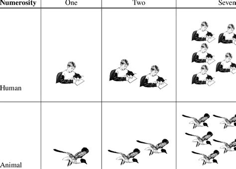 Example Picture Stimuli By Numerosity And Humanness Download Scientific Diagram