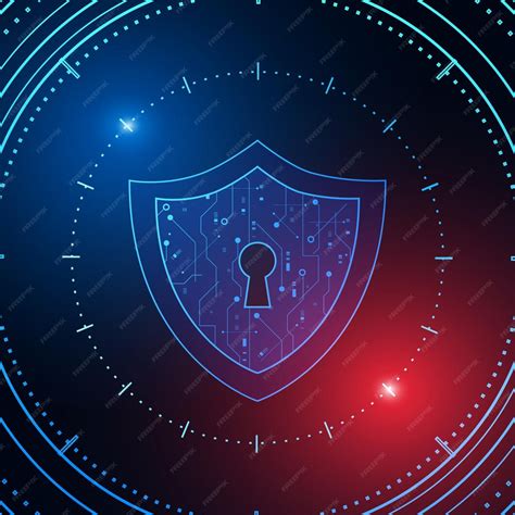 Premium Vector Cyber Security Technology Concept Shield With Keyhole Icon Personal Data