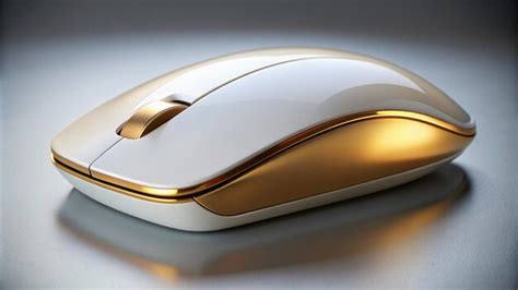 Stylish Luxury Computer Mouse In White And Gold Premium Ai Generated