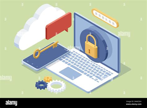 Isometrics Protect Data And Confidentiality Safety And Confidential Data Protection Concept