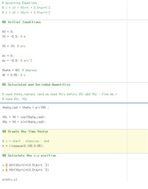 Solved I Am Working On Projectile Motion In Matlab I Gave Chegg