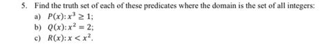 solved 5 find the truth set of each of these predicates