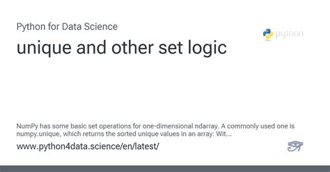 Unique And Other Set Logic Python For Data Science 24 3 0