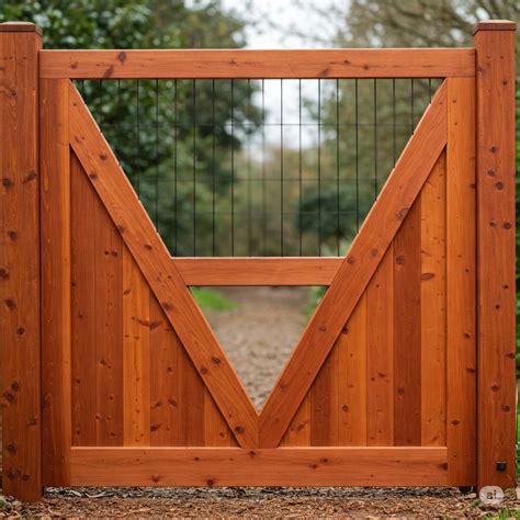 Cedar Gates With Center Mesh All Solutions Fencing