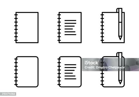 메모장 아이콘입니다 노트북 기호입니다 문서 페이지 벡터 그림입니다 쓰기 패드 아이콘 세트입니다 메모장에 대한 스톡 벡터 아트 및 기타 이미지 Istock