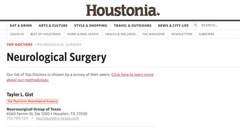 Dr Taylor Gist The Neurosurgical Group Of Texas Houston Tx