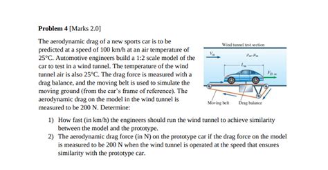 Solved Problem 4 Marks 20 The Aerodynamic Drag Of A New Sports Car