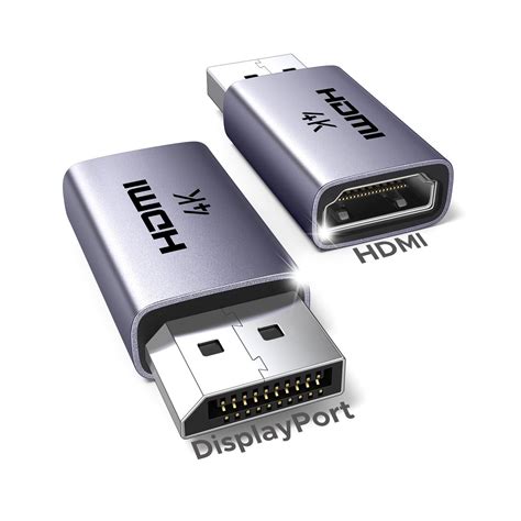 UGREEN Pack K DisplayPort To HDMI Adapter Unidirectional DP Male To Female Converter Aluminum