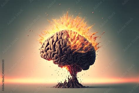 Human Brain Exploding With Particles Generative AI Stock Illustration Adobe Stock