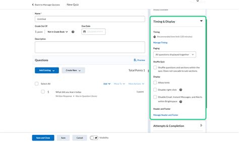 DTU Learn Support Creating A Quiz