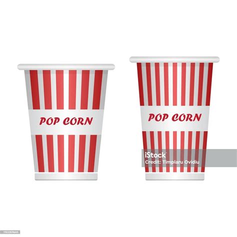 흰색 배경에 고립 된 빈 팝콘 양동이 벡터 일러스트 레이 션 0명에 대한 스톡 벡터 아트 및 기타 이미지 0명 3차원 형태 가득 찬 Istock