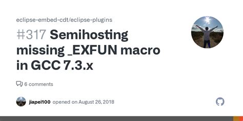 semihosting missing exfun macro in gcc 7 3 x · issue 317 · eclipse