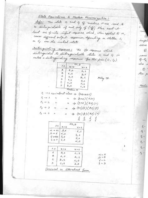 state equivalence and machine minimization pdf