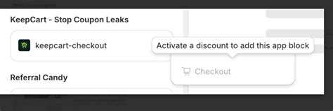 Error Activate A Discount To Add This App Block On Checkout Extension
