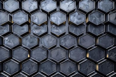 Seamless Grey Metal Hexagonal Mesh Pattern Design Premium Ai