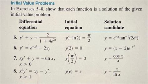 solved initial value problems in exercises 5−8 show that