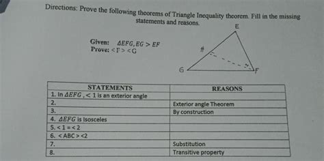 solved directions prove the following theorems of triangle inequality