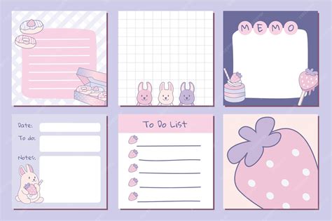 Premium Vector Cute Pastel Memo Pad Note Taking Layout