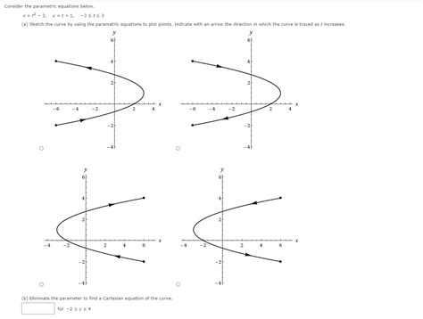 Solved Consider The Parametric Equations Below