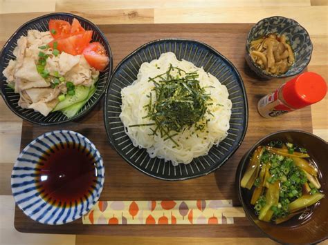 そうめんの献立2022年8月22日の昼ごはん 我が家の献立の記録、糖尿病で食事制限、リウマチの記録