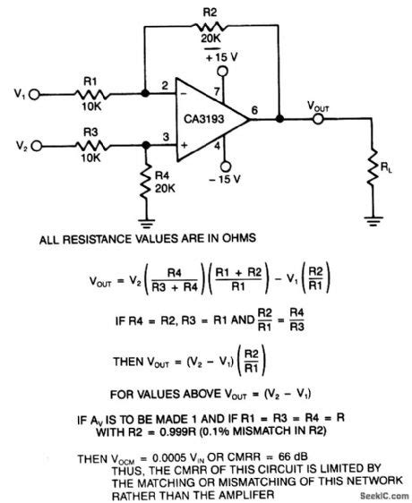 DIFFERENTIAL AMPLIFIER Amplifier Circuit Circuit Diagram SeekIC Com