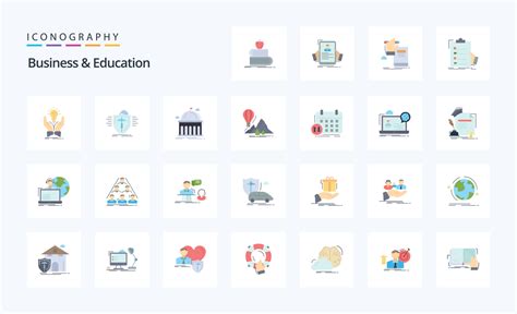25 Business And Education Flat Color Icon Pack 19206080 Vector Art At