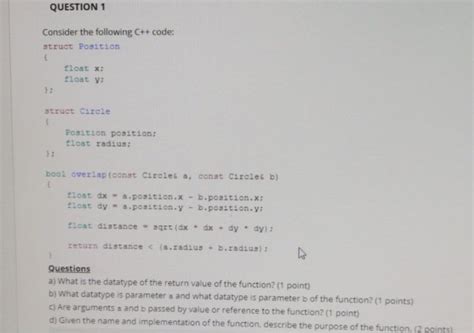 Solved Question 1 Consider The Following C Code Struct