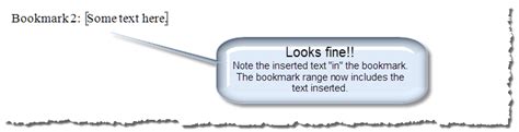 insert text at or in a bookmark
