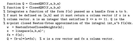 Closed Newton Cotes Rule Problem Write A Matlab