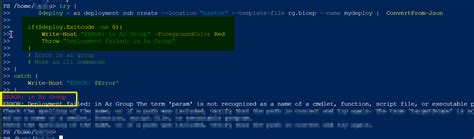 Azure Error Control Within Bicep And How To Display Errors In Red