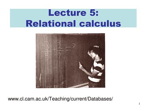Relational Calculus Databases Lecture 05 Slides Computer Science Docsity