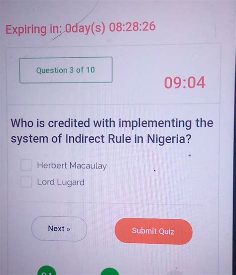 Who Is Credited With Implementing The System Of Indirect Rule In Nigeria Herbert Macaulay Lord