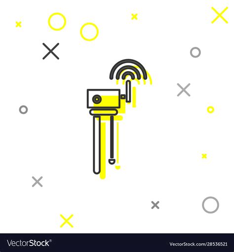 Grey Line Router And Wi Fi Signal Symbol Icon Vector Image
