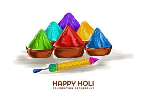 색상 축제 축하 해피 홀리 카드 휴일 배경 무료 벡터