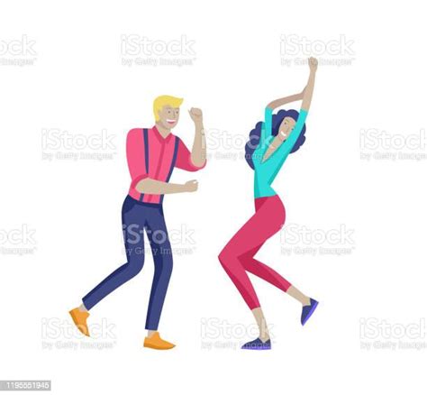 다양한 포즈에서 캐릭터를 점프 젊은 즐거운 웃음 사람들의 그룹은 제기 손으로 점프 행복 한 긍정적인 젊은 남자와 여자 개념에 대한 스톡 벡터 아트 및 기타 이미지 Istock