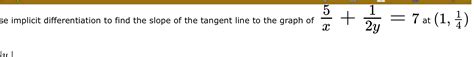 Solved Se Implicit Differentiation To Find The Slope Of The