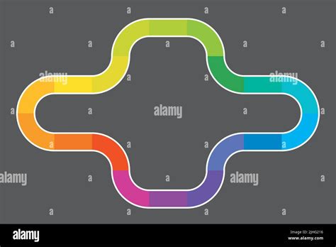 Multi Colored Rainbow Path Design Similar To Game Board Vector