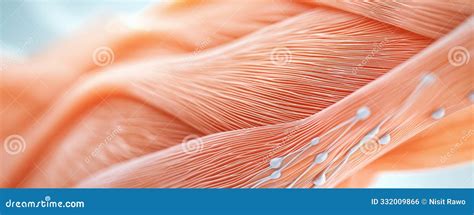 Microscopic Cross Section Of Muscle Tissue Showing Detailed Striations And Cell Structure