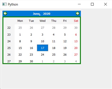 Pyqt5 Qcalendarwidget 为抽象视图设置边框 码农参考