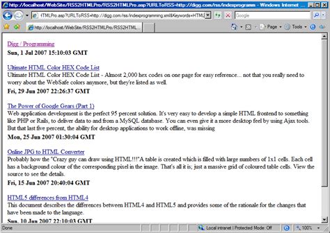 RSS HTMLPro ASP Script Tutorial How To Filter RSS And Convert RSS Into HTML Using RSS HTMLPro