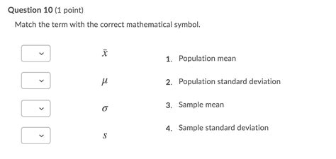 Population Standard Deviation Symbol