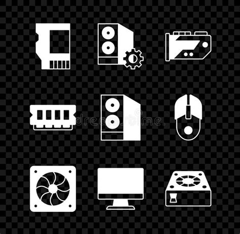 Set Sd Card Case Of Computer Video Graphic Computer Cooler Monitor Screen Ram Random