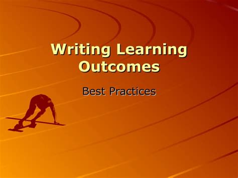 Learning Outcomes Ppt