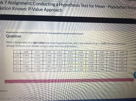 solved odules wee assignment hypothesis test for the mean