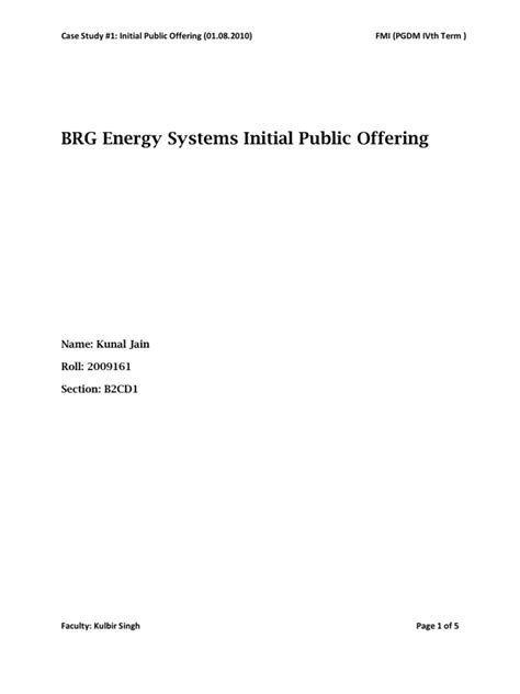 Case Analysis 1 Ipo Questions Download Free Pdf Investing Interest